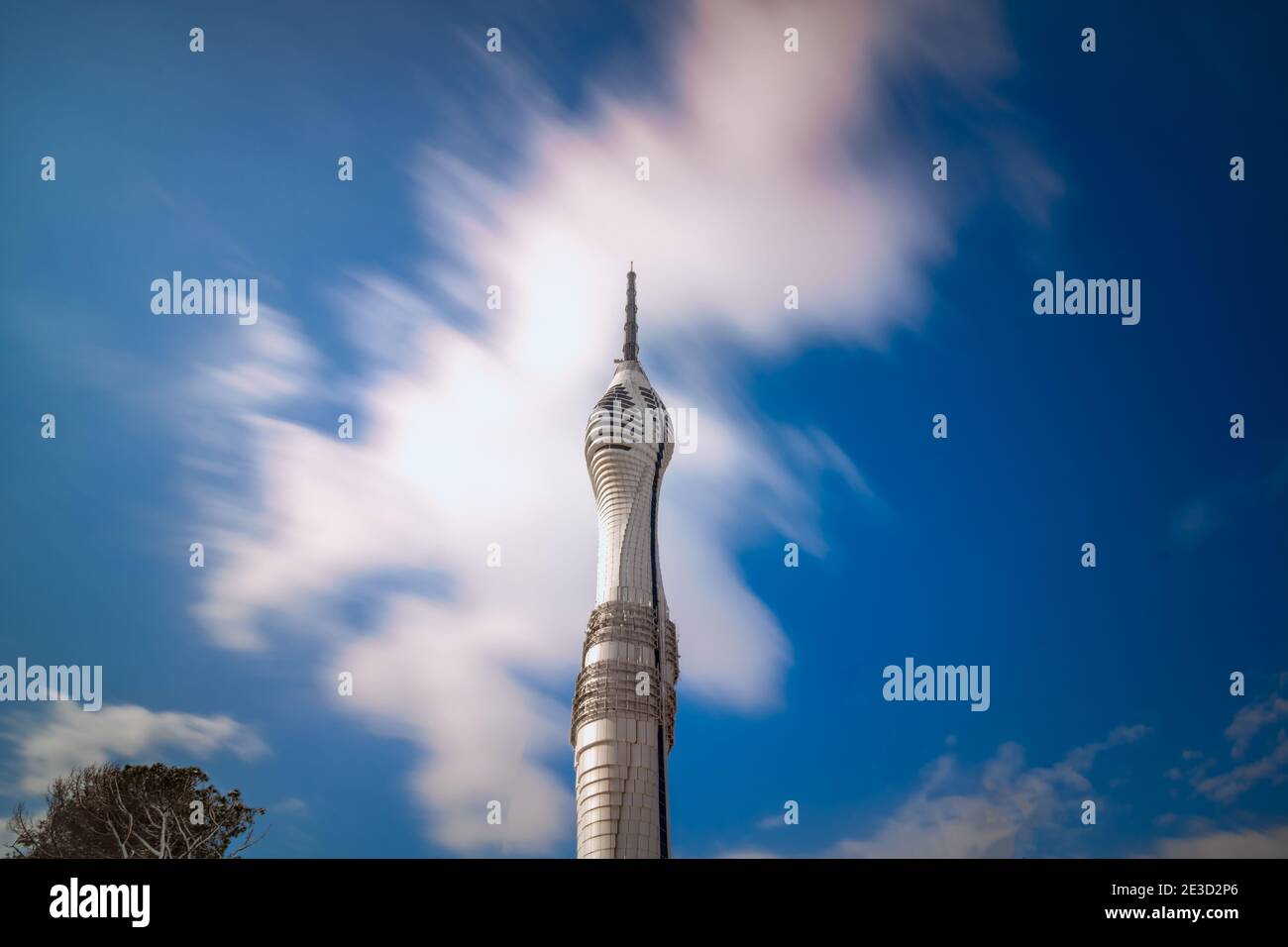 Long Exposure Shot of Camlica TV-Radio Tower in Istanbul. Broadcast ...
