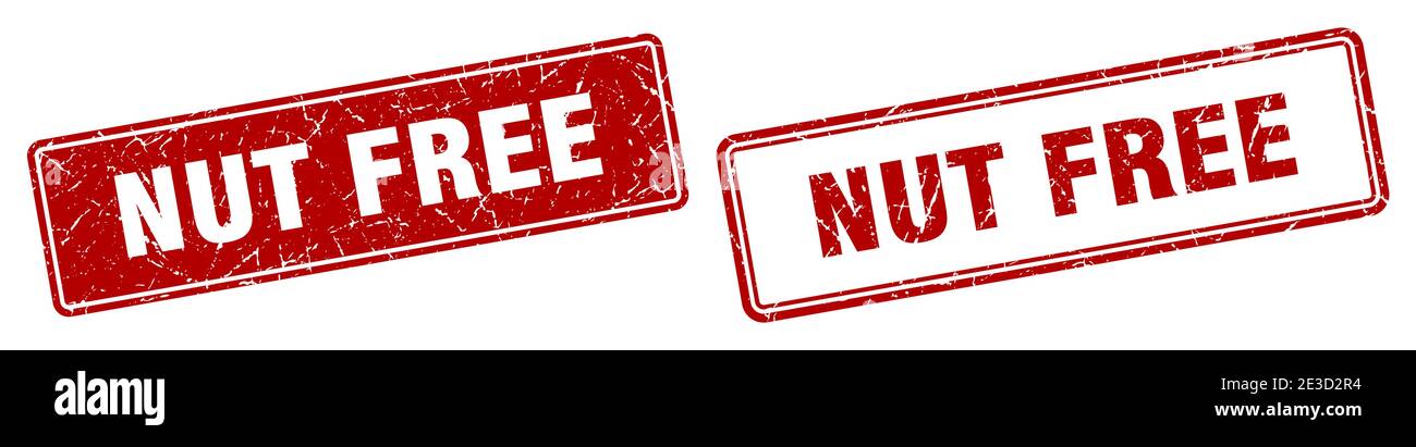 nut free square stamp. nut free grunge sign set Stock Vector Image ...