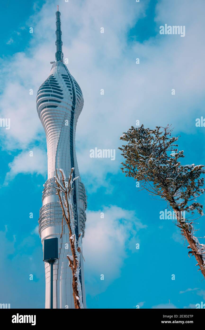 Camlica TV-Radio Tower in winter. Kucuk Camlica Television Tower in ...