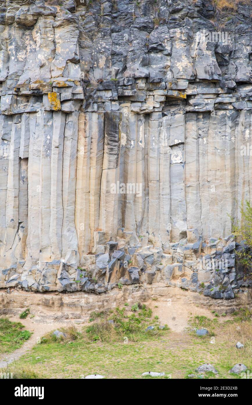 Volcanic basalt columns of Racos are the result of volcanic activity ...