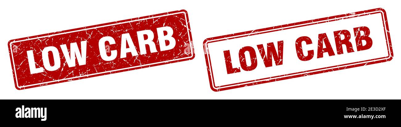 low carb square stamp. low carb grunge sign set Stock Vector Image ...
