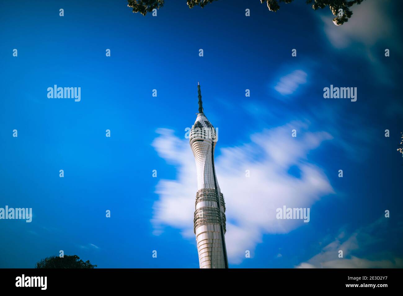 Long Exposure Shot of Camlica TV-Radio Tower in Istanbul. Broadcast ...