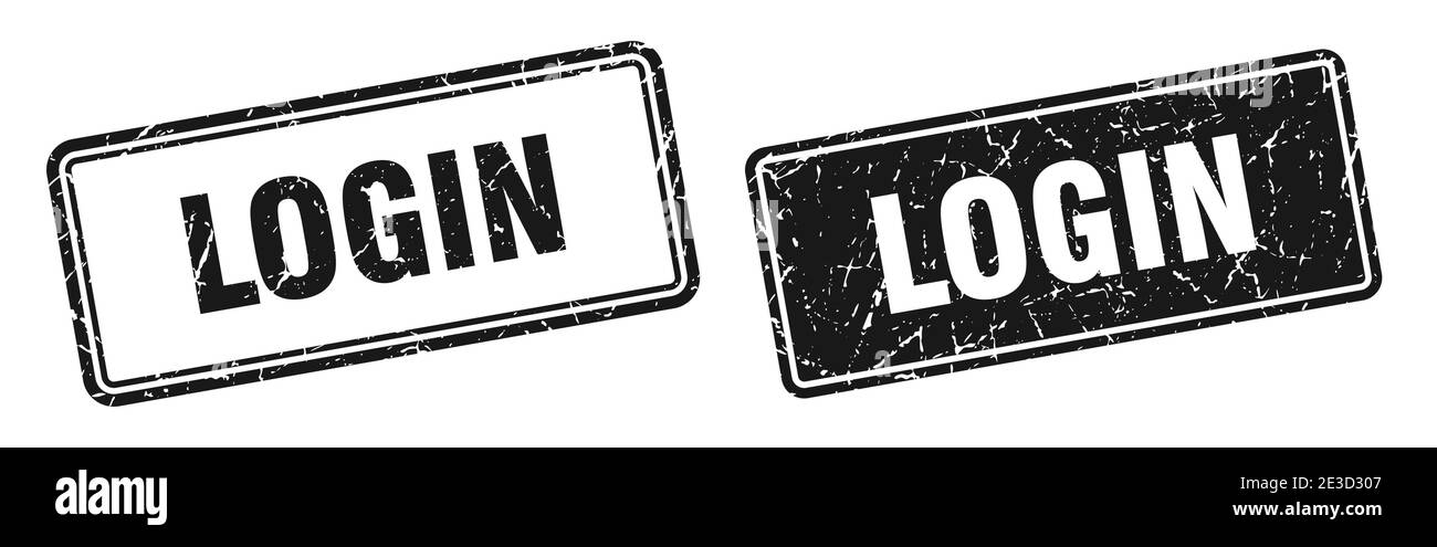 login square stamp. login grunge sign set Stock Vector Image & Art - Alamy