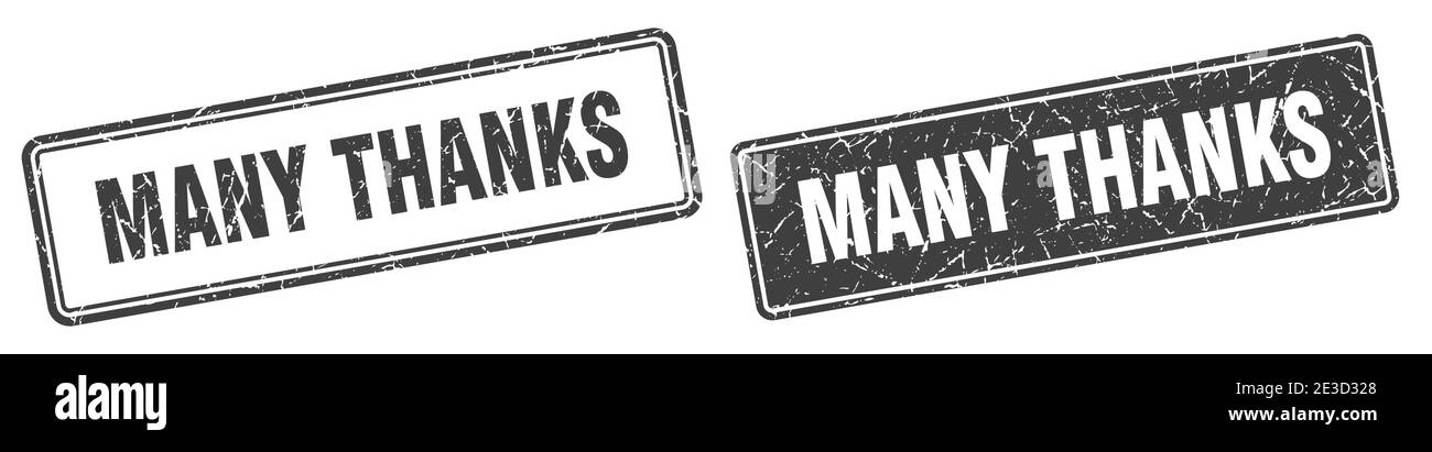 many thanks square stamp. many thanks grunge sign set Stock Vector ...