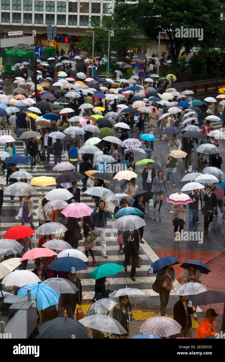 Scramble crossing at Hachiko Square Shibuya, reportedly the world's ...