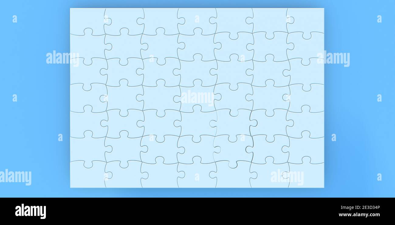 Jigsaw puzzle blank tiles background, grid template 7X7, 49 empty ...