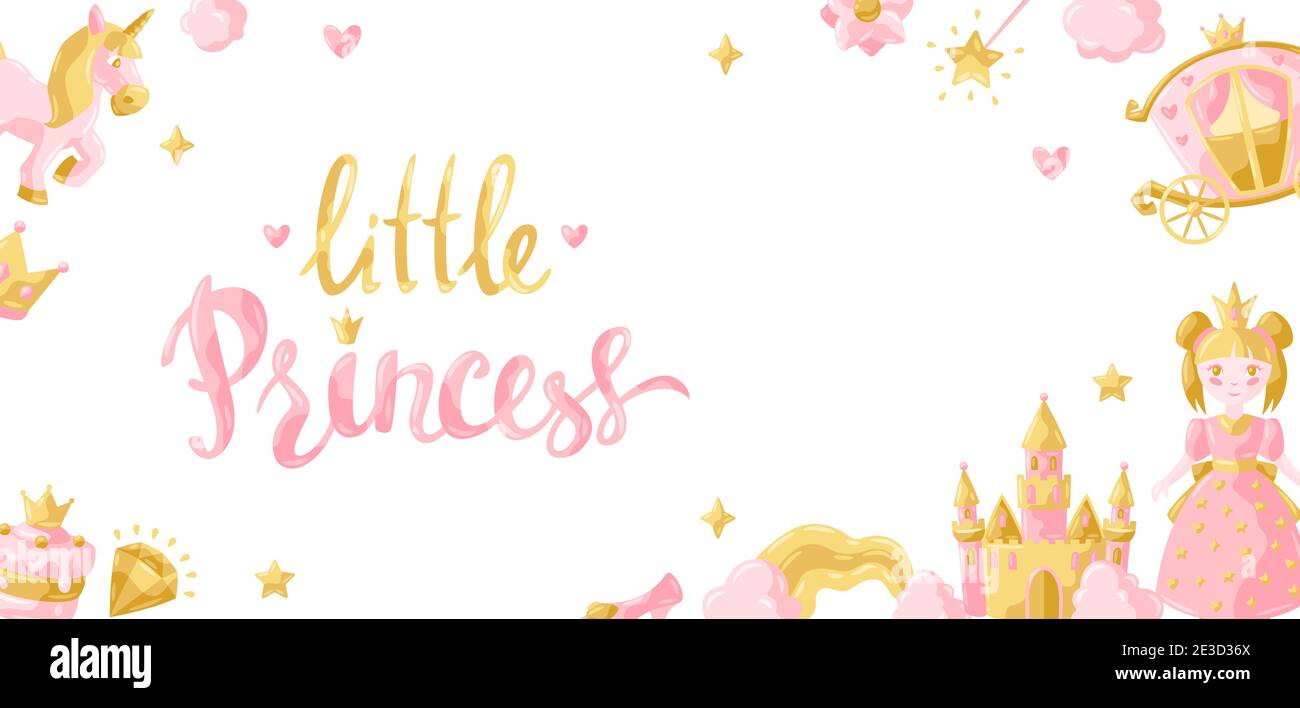 Princess party items background Stock Vector Image & Art - Alamy