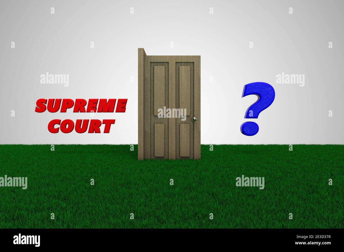 Letter Supreme court and a door with question mark demonstrating ...