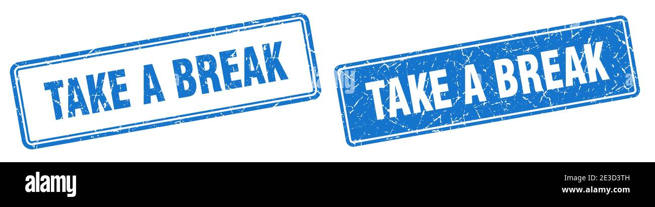 take a break square stamp. take a break grunge sign set Stock Vector ...