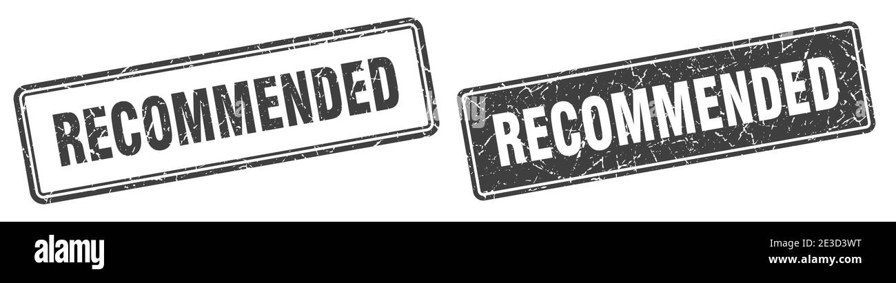 recommended square stamp. recommended grunge sign set Stock Vector ...
