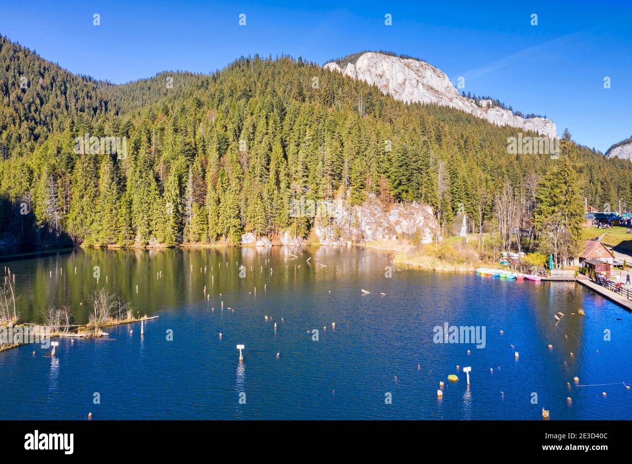 Red Lake is a natural dam lake in Romania located in the north-east ...