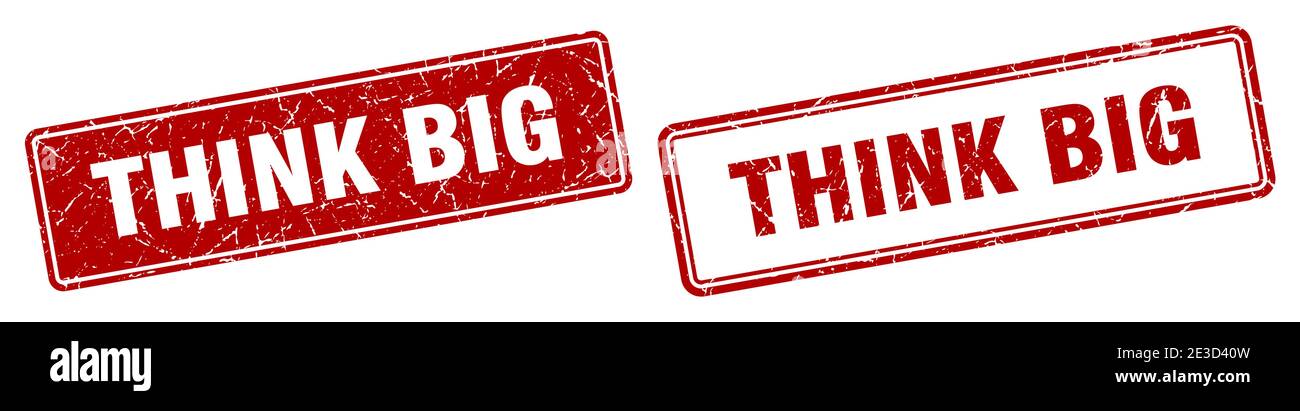 think big square stamp. think big grunge sign set Stock Vector Image ...