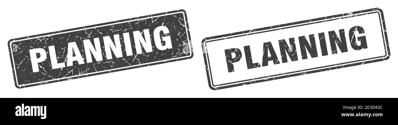 planning square stamp. planning grunge sign set Stock Vector Image ...