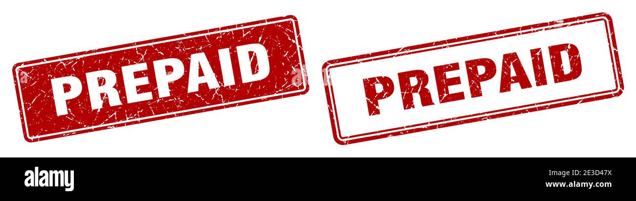 prepaid square stamp. prepaid grunge sign set Stock Vector Image & Art ...