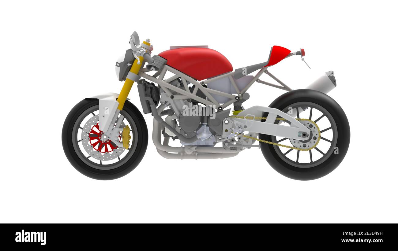 3D rendering of motorcycle race bike motor bike technical machine ...