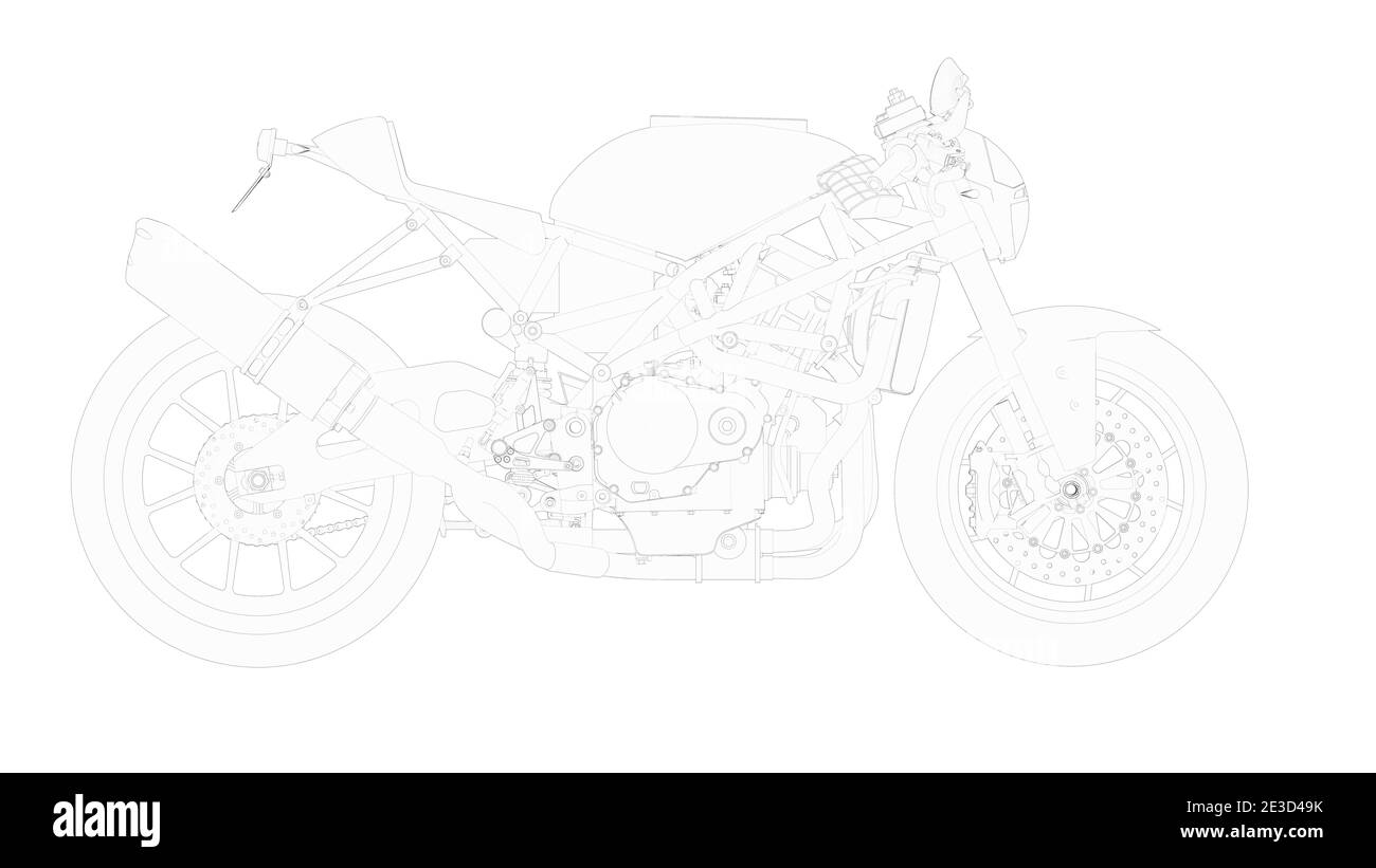 3D rendering of motorcycle race bike motor bike technical machine ...