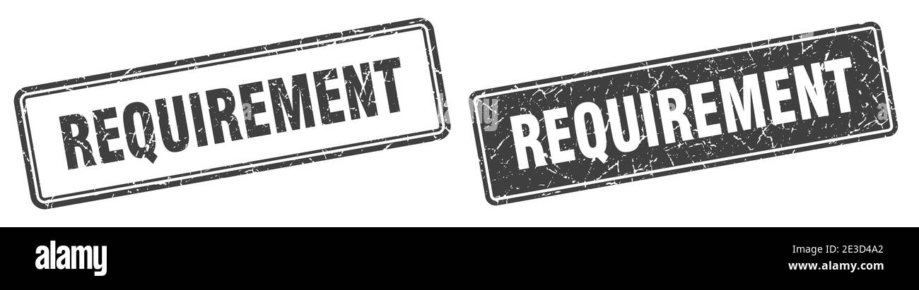 requirement square stamp. requirement grunge sign set Stock Vector ...