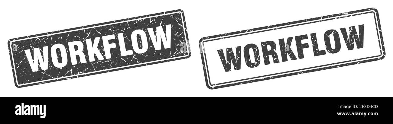 workflow square stamp. workflow grunge sign set Stock Vector Image ...