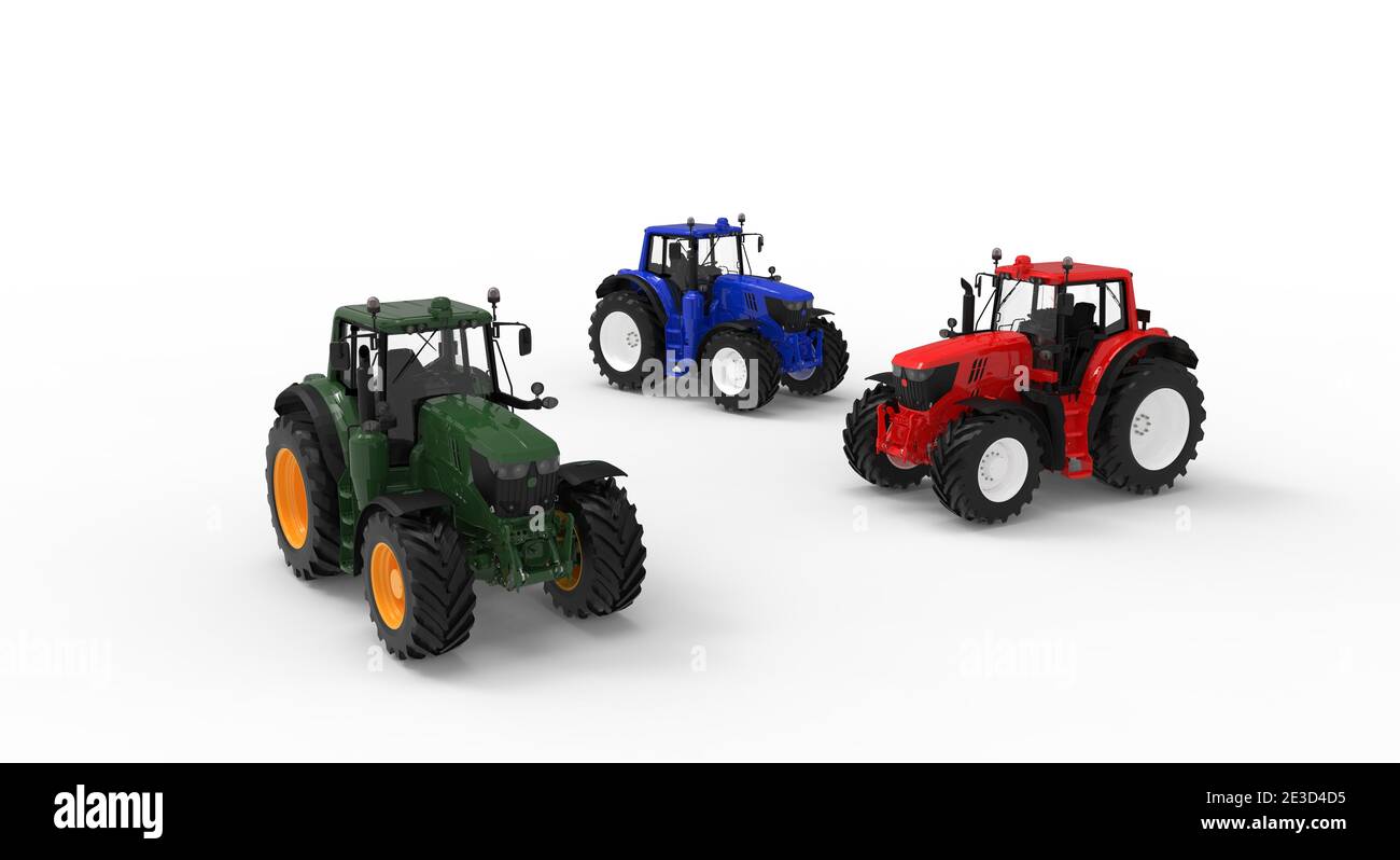 3D rendering of a tractor computer model machinery agriculture tool ...