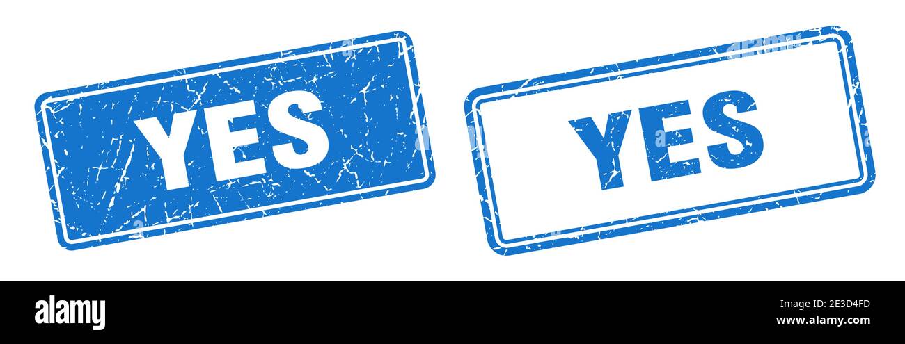 yes square stamp. yes grunge sign set Stock Vector Image & Art - Alamy