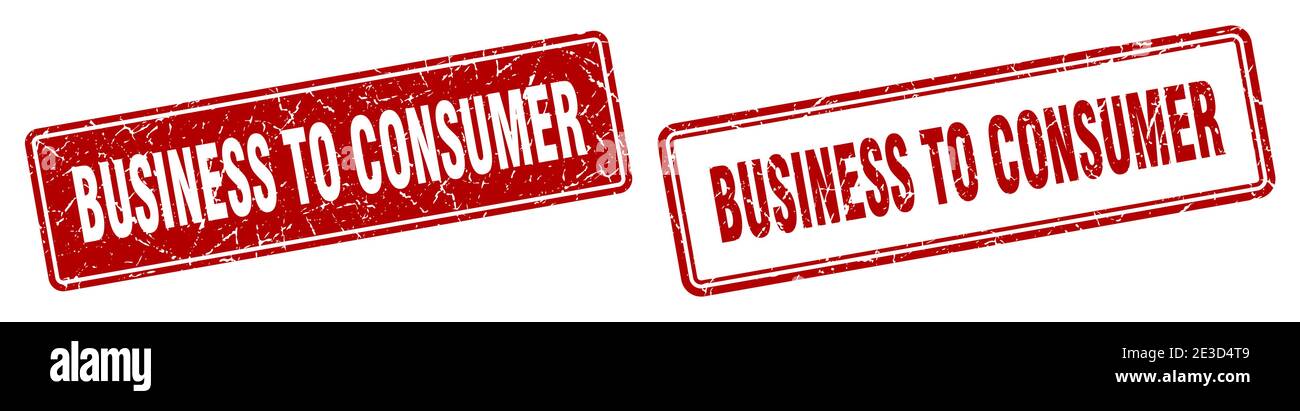 business to consumer square stamp. business to consumer grunge sign set ...