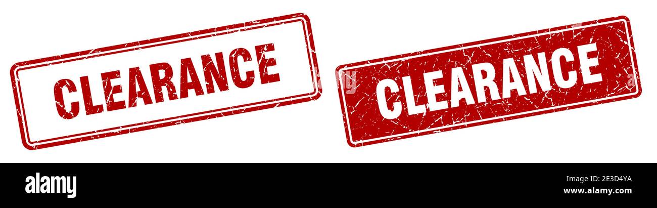 clearance square stamp. clearance grunge sign set Stock Vector Image ...
