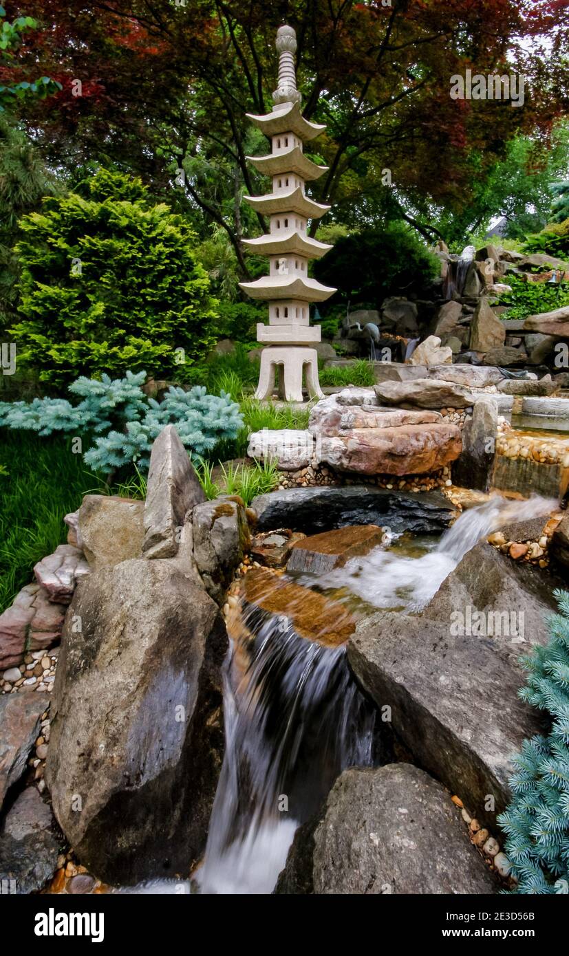 Miniature Pagoda in a formal Japanese Garden Stock Photo - Alamy