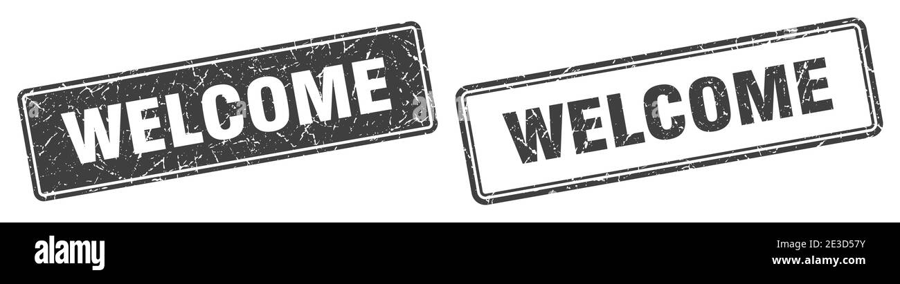 welcome square stamp. welcome grunge sign set Stock Vector Image & Art ...