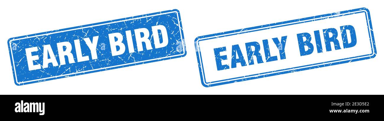 early bird square stamp. early bird grunge sign set Stock Vector Image ...