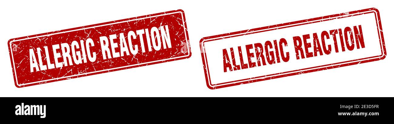 allergic reaction square stamp. allergic reaction grunge sign set Stock ...