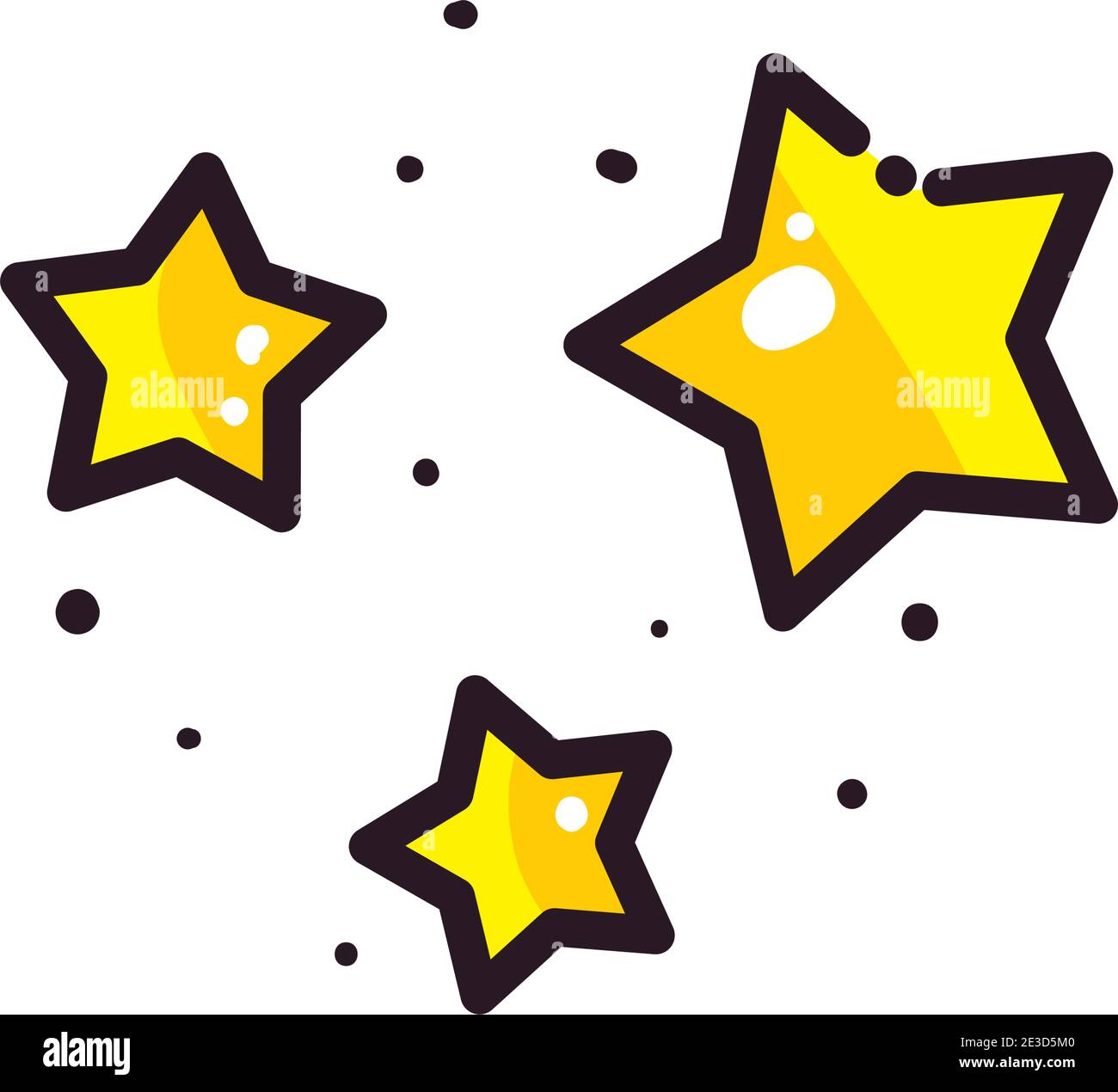 Stars shapes flat style icon design, Night bedtime sky space and nature ...