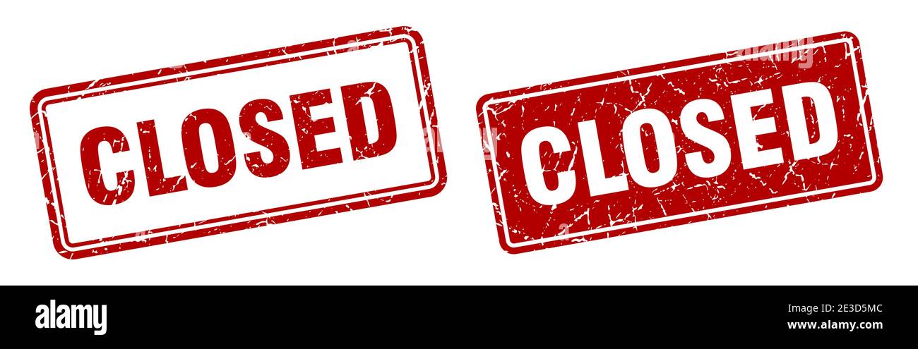 closed square stamp. closed grunge sign set Stock Vector Image & Art ...