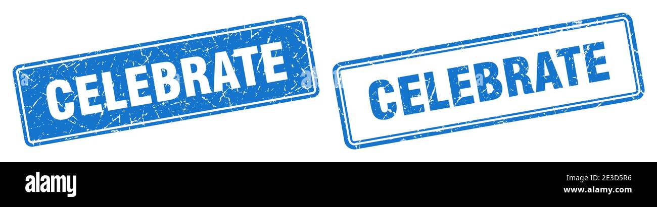celebrate square stamp. celebrate grunge sign set Stock Vector Image ...