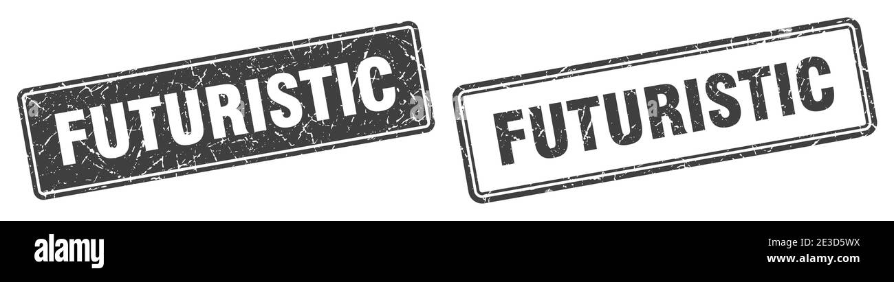 futuristic square stamp. futuristic grunge sign set Stock Vector Image ...