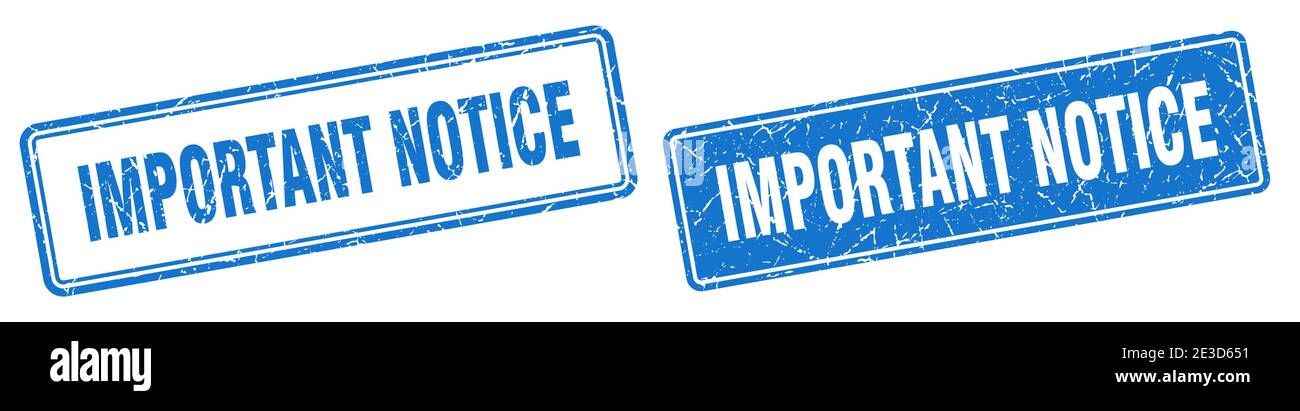 important notice square stamp. important notice grunge sign set Stock ...