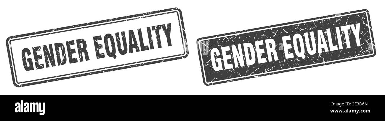 gender equality square stamp. gender equality grunge sign set Stock ...