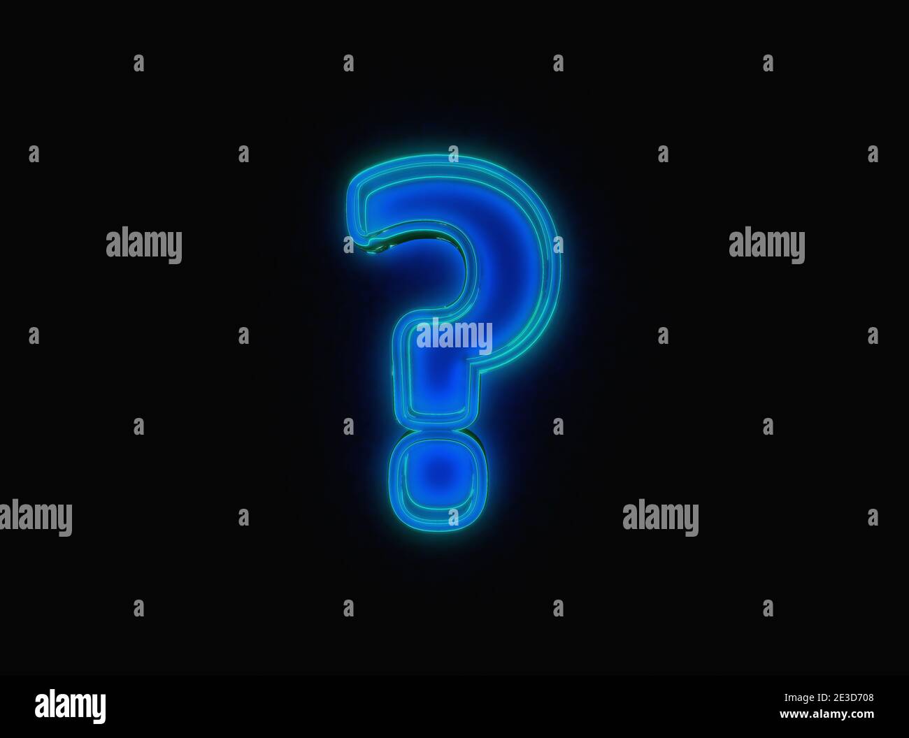 Blue Question Mark Black Background