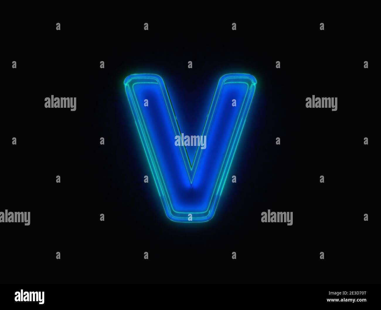 Letter V In Blue