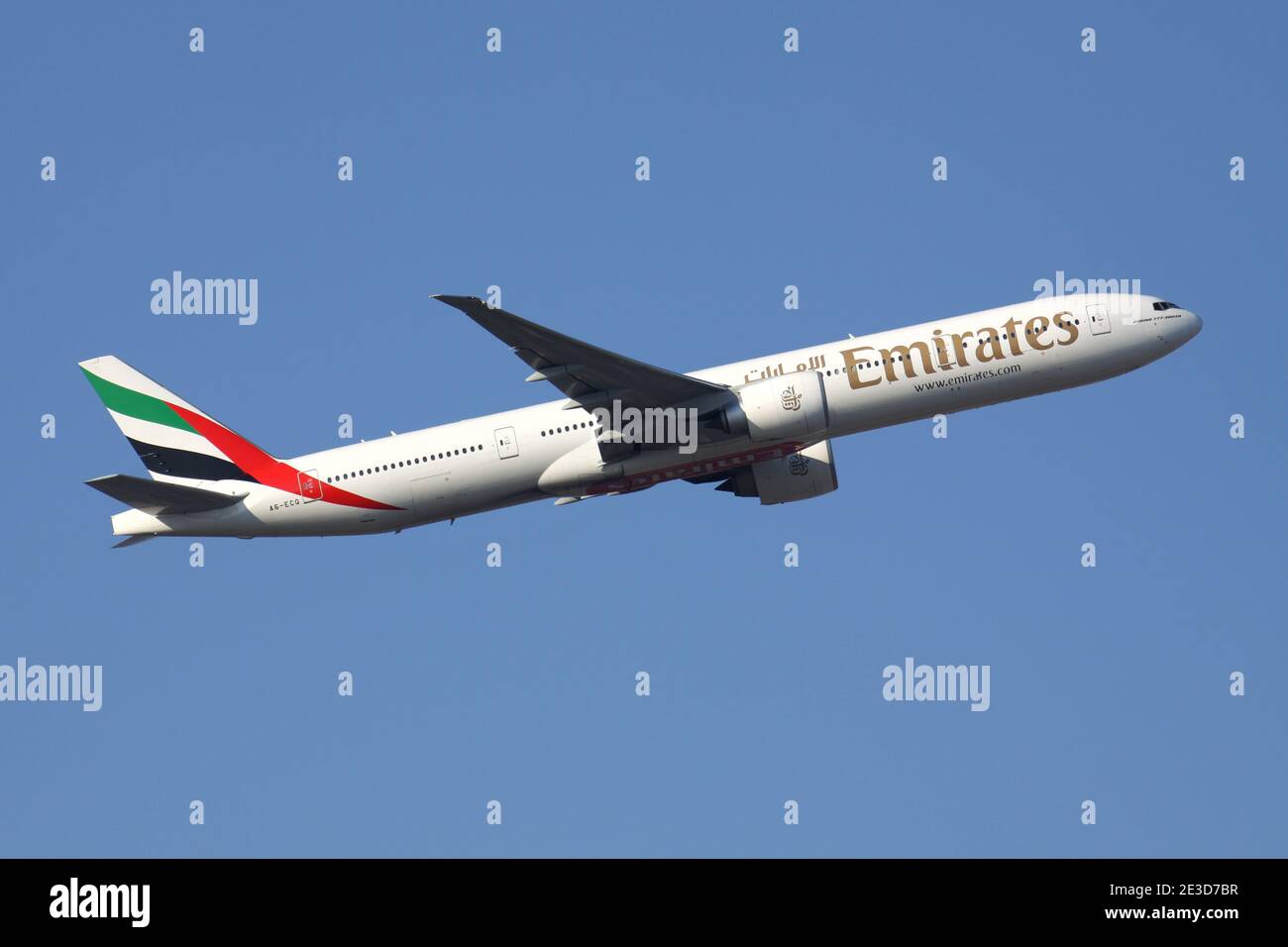 Emirates Boeing 777-300 with registration A6-ECQ airborne at Frankfurt ...