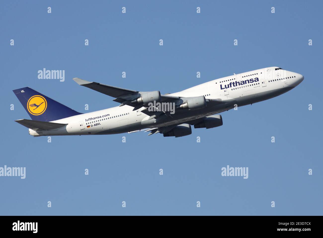 German Lufthansa Boeing 747-400 with registration D-ABVL airborne at ...