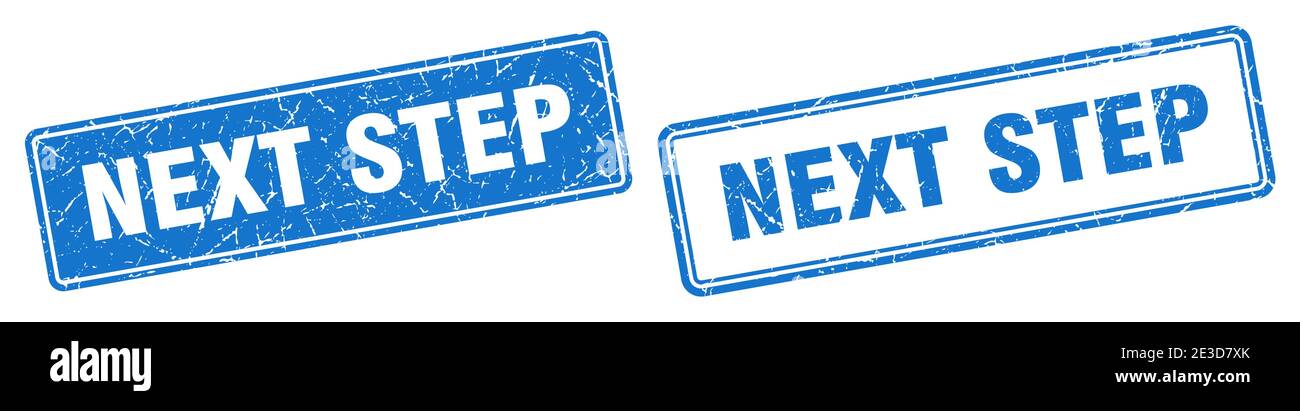 next step square stamp. next step grunge sign set Stock Vector Image ...