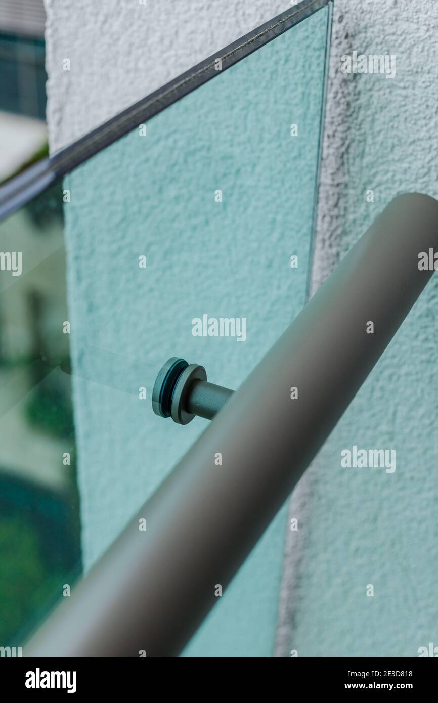 Glass facades and walls. Metal fasteners Stock Photo - Alamy