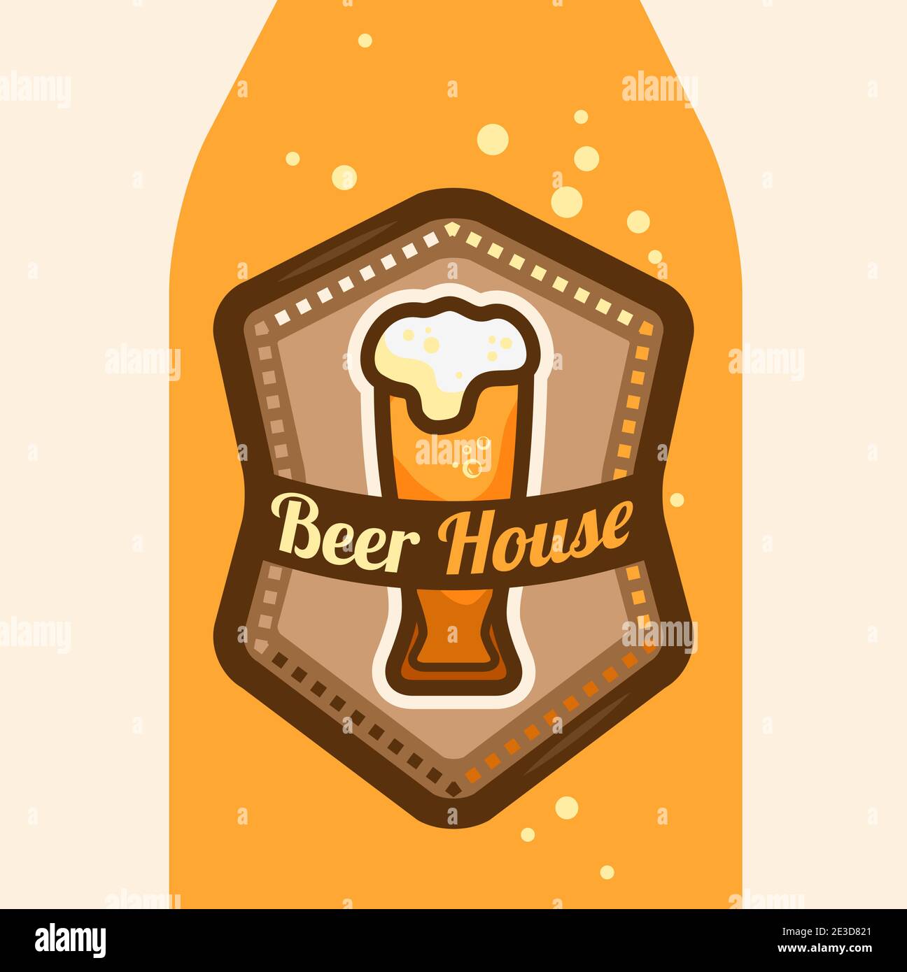 Label with beer mugs and the text Beer written inside, vector ...