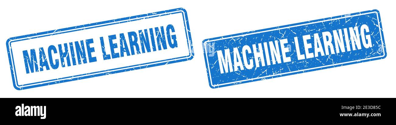 machine learning square stamp. machine learning grunge sign set Stock ...