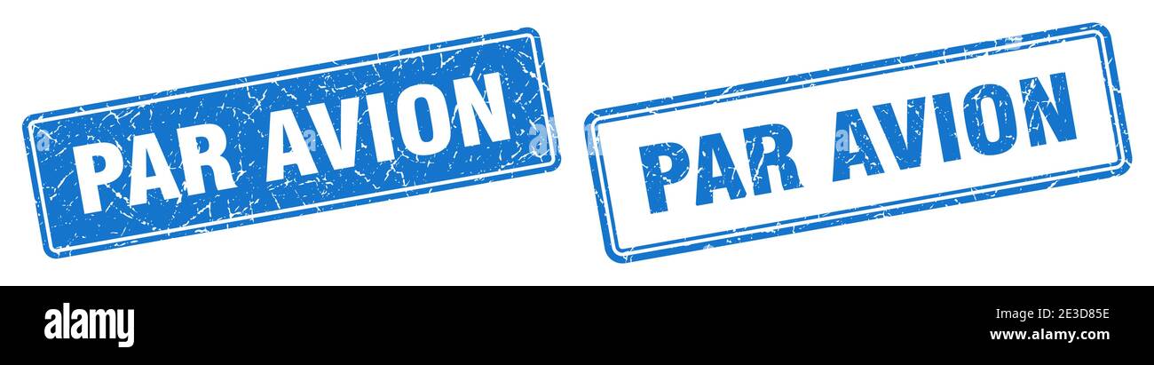 par avion square stamp. par avion grunge sign set Stock Vector Image ...