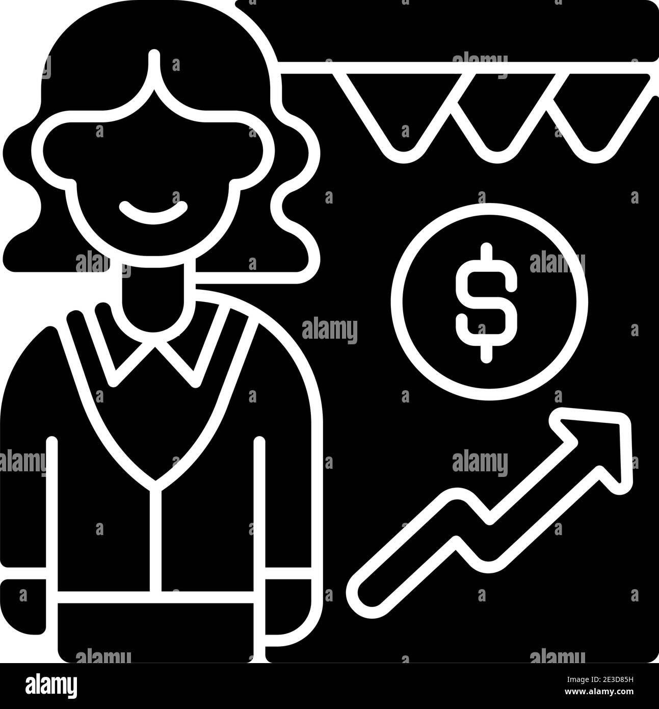 Sales statistics icon flat Black and White Stock Photos & Images - Alamy