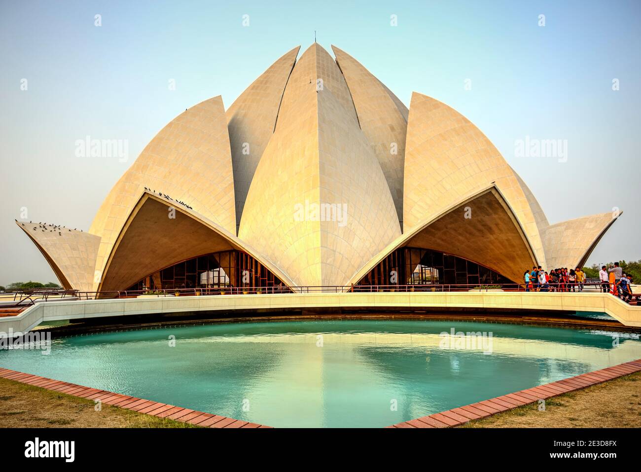 The striking and flowerlike architecture of the Lotus Temple with nine ...