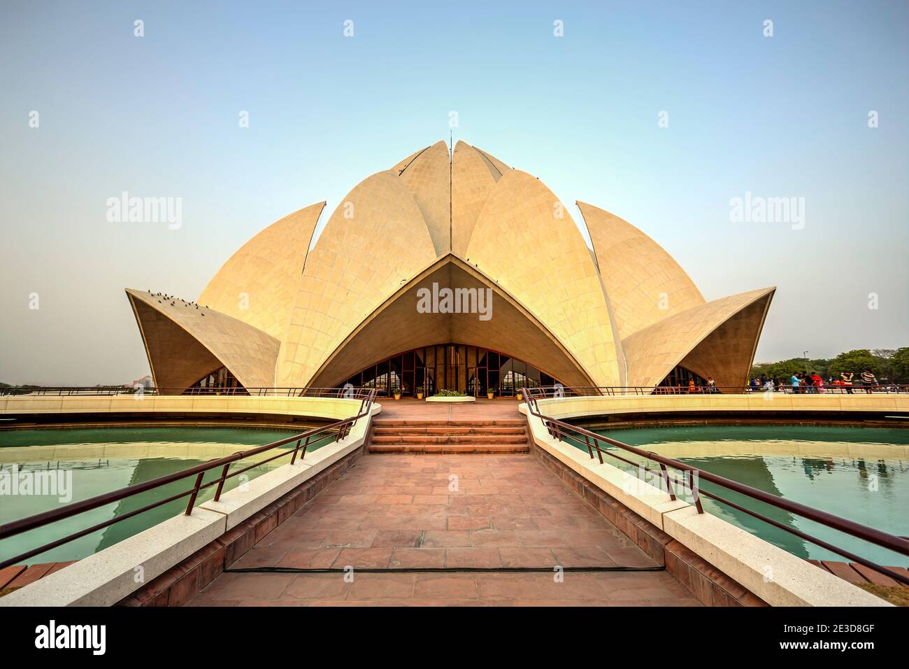 The striking and flowerlike architecture of the Lotus Temple with nine ...