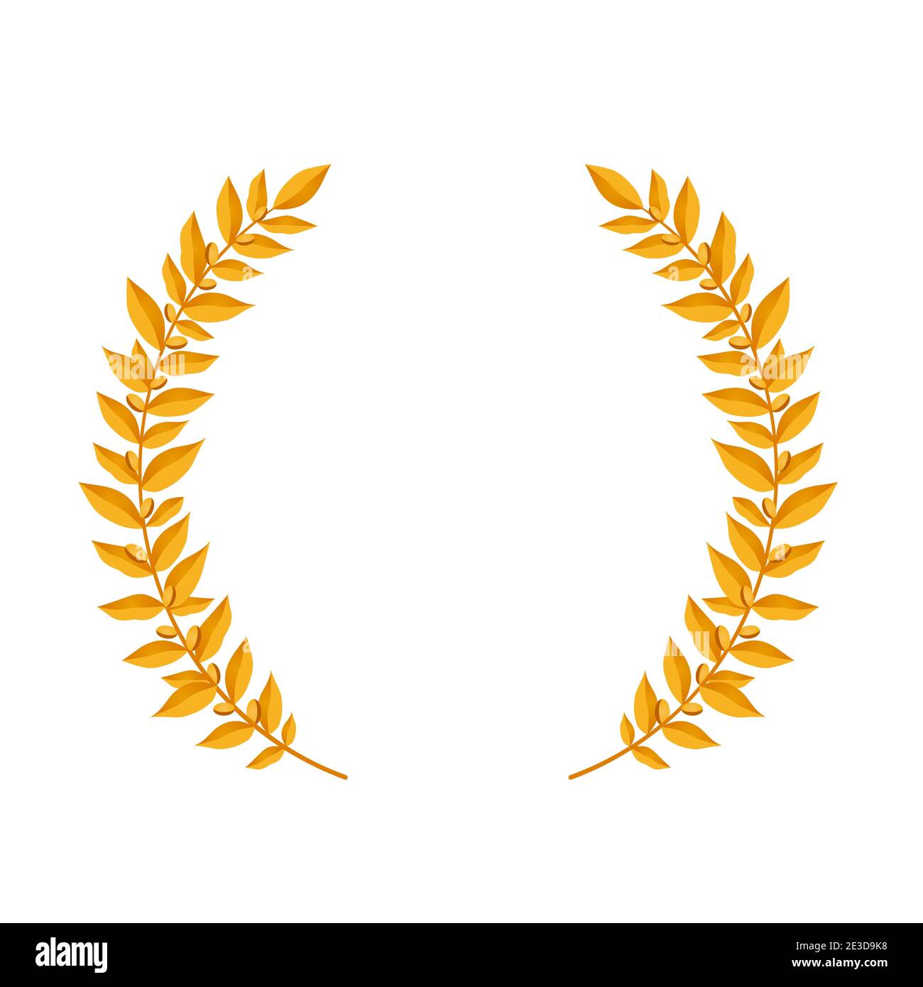 Gold laurel wreath. Vintage wreaths heraldic design elements with ...