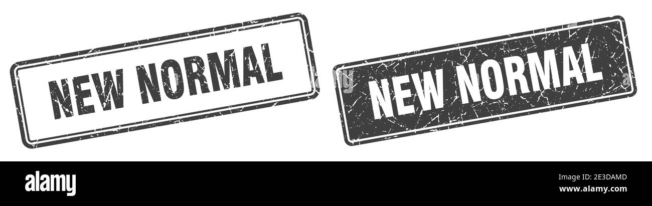 new normal square stamp. new normal grunge sign set Stock Vector Image ...